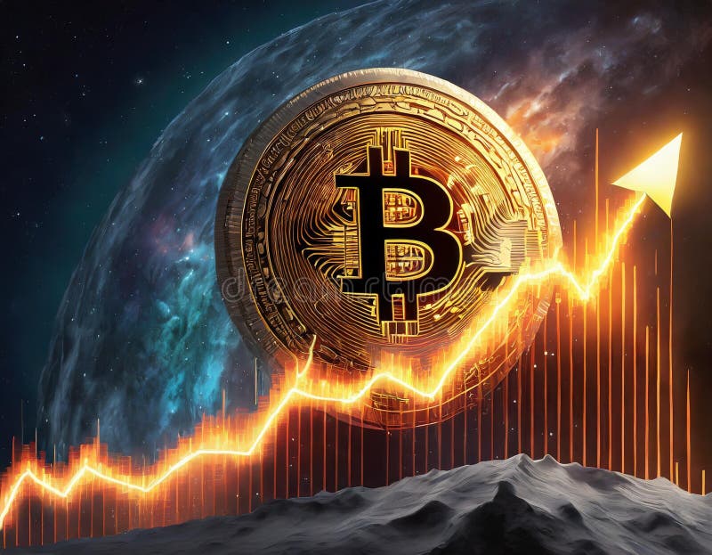 Bitcoin Rise: Cryptocurrency Growth Concept Stock Illustration ...