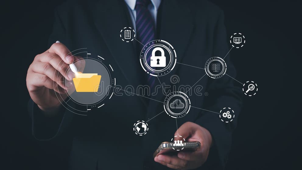 DMS, Document Security Concept. Document Management System, Data Encryption Stock Image - Image ...
