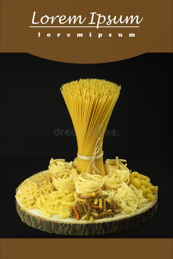 Dry Pasta on a Wooden Surface. Copy Space. the Process of Making Pasta ...