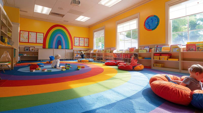 Early Learning Activities in a Kindergarten Classroom Stock Photo ...