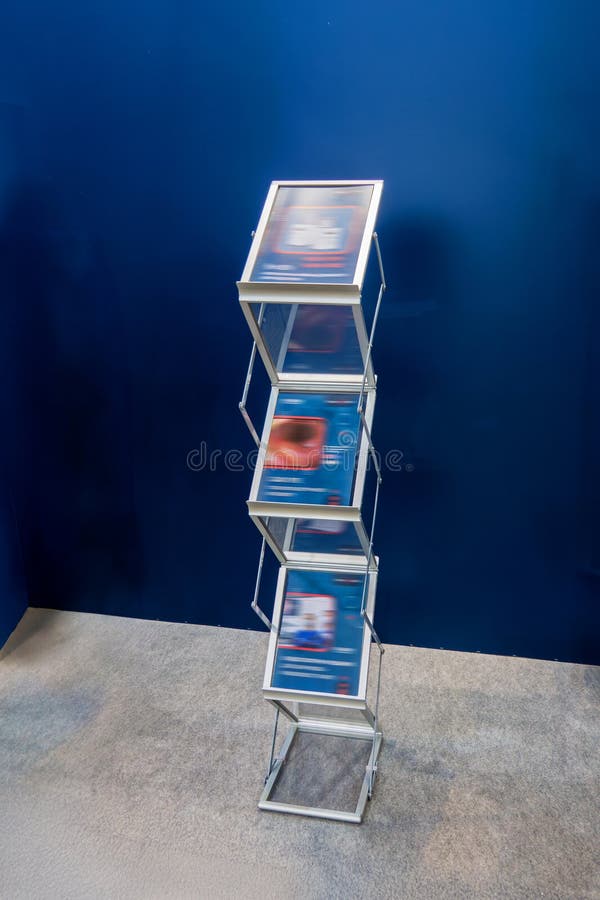 Easily Foldable Portable Stand for Brochures and Magazines. Stock Photo ...