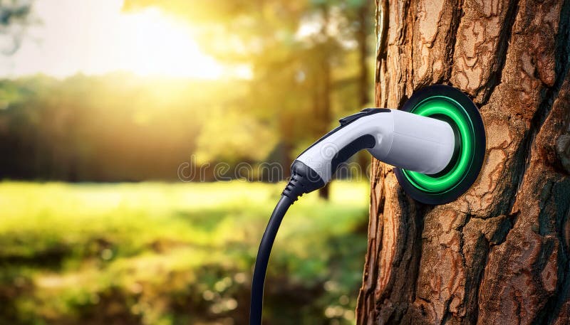 Electric Saw on an Old Tree in the Yard. Stock Photo - Image of ...