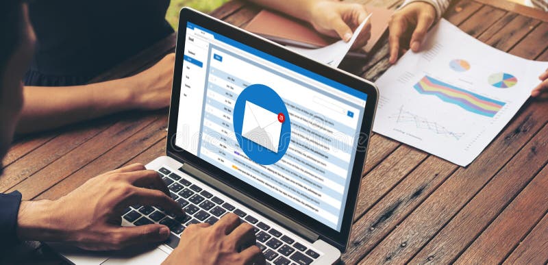 Email Notification Message Showing on Computer Screen Snugly Stock ...