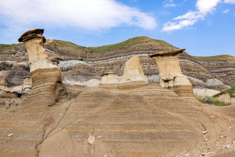 Sandstone Hoodoos Created by Erosion in Scenic Badlands in Summer ...