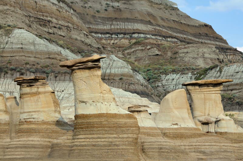 Sandstone Hoodoos Created by Erosion in Scenic Badlands in Summer ...