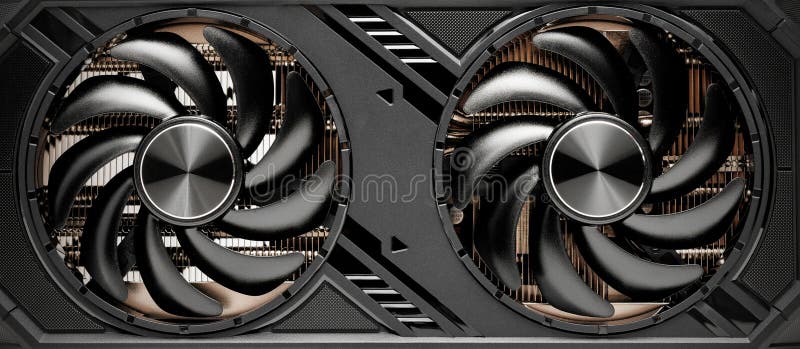 Fans of a Powerful Gpu Video Card Close-up. Stock Photo - Image of ...