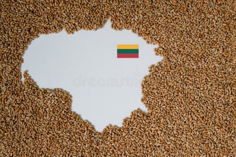 Generated Image Flag of the Republic of Lithuania. Map of Lithuania on ...