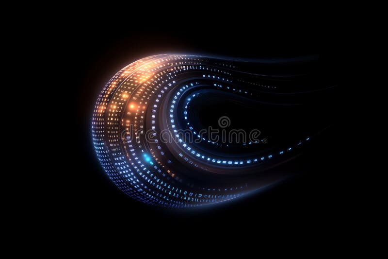 Flowing Binary Code on Dark Background. Global Programming and ... Flowing Binary Code on Dark Background. Global Programming and ...