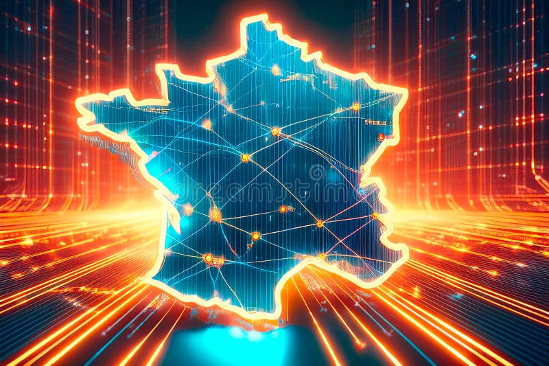 France Network and Data Exchange Visualized on a World Map ...