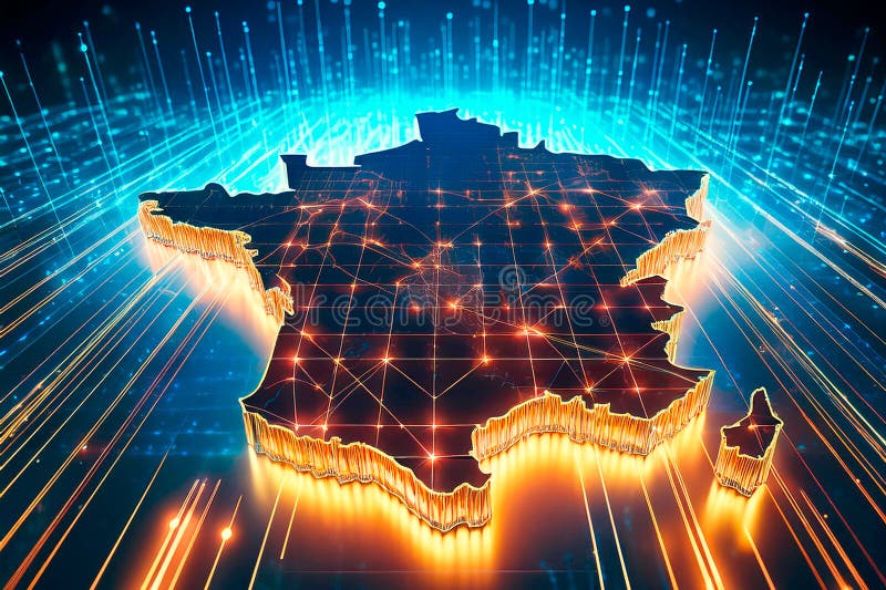 France Network and Data Exchange Visualized on a World Map ...