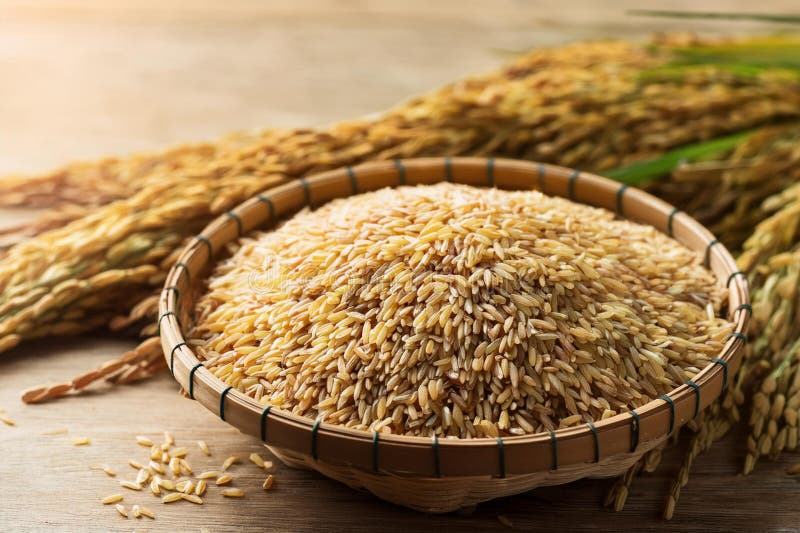 Generated Image Freshly Harvested Rice Stock Photo - Image of ...