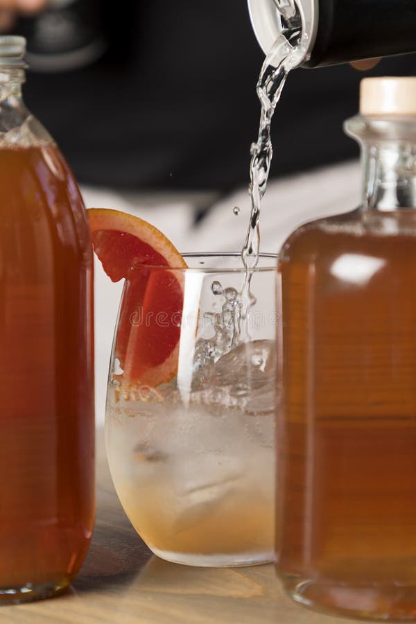 Tonic Water Being Poured into a Gin Cocktail Stock Photo - Image of ...