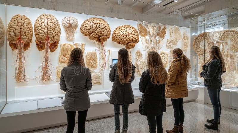 Visitors Engaging Interactive Touchscreen Exhibit Demonstrating Neural ...