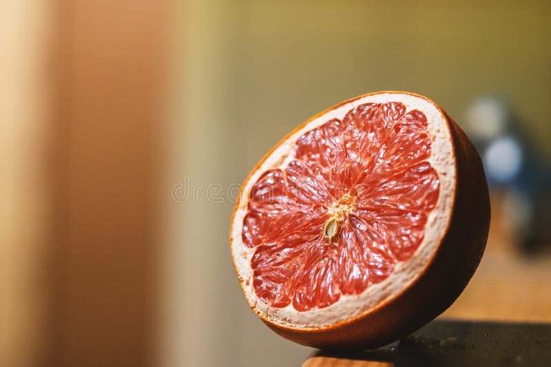 Half of a Red Orange with Pulp. Stock Image - Image of background ...