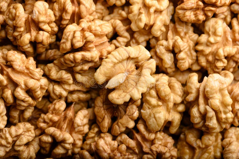 Heap of Walnut Kernels Close Up Stock Image - Image of kernel, fresh ...