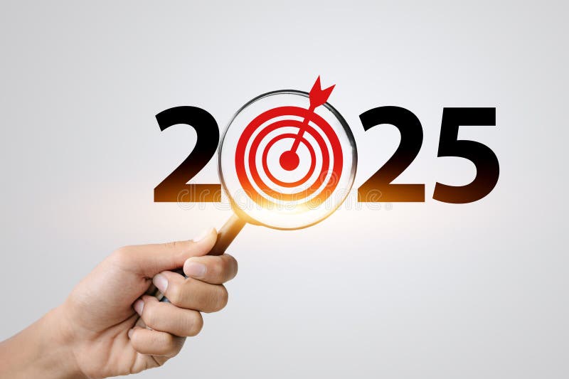 Hold a Magnifying Glass Over the Number 2025. Search for the New Year ...