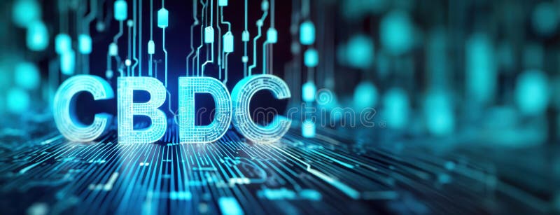 Central Bank Digital Currency CBDC Platform. Futuristic Modern Night ...
