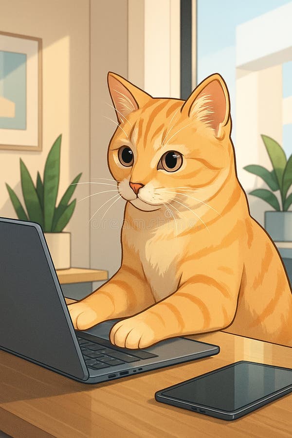 Generated Image. Illustration of a Tabby Ginger Cat. Stock Illustration ...