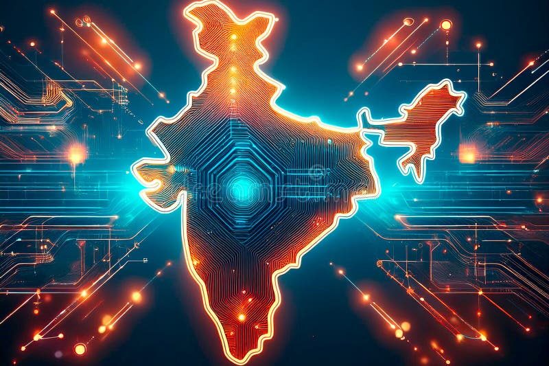 India Network and Data Exchange Visualized on a World Map, Highlighting ...