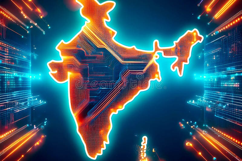 India Network and Data Exchange Visualized on a World Map, Highlighting ...