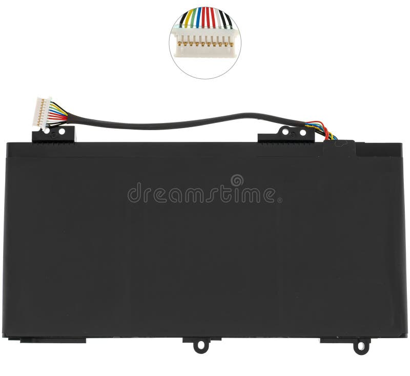 Laptop Battery Top View, on White Background in Insulation Stock Image ...