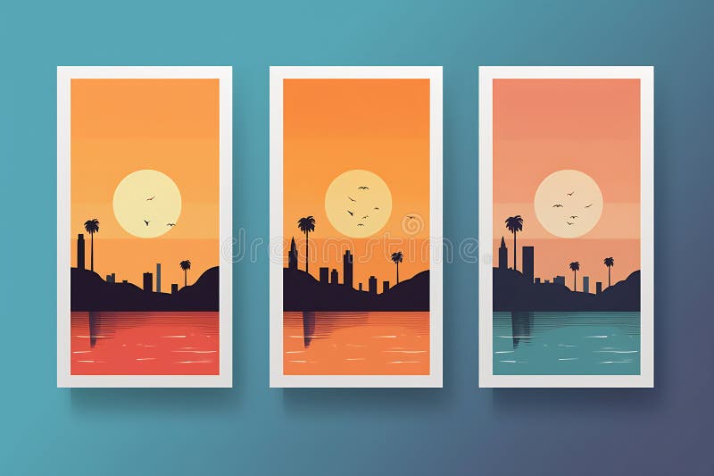 Los Angeles Urban Landscape. Pattern with Houses Stock Photo - Image of ...