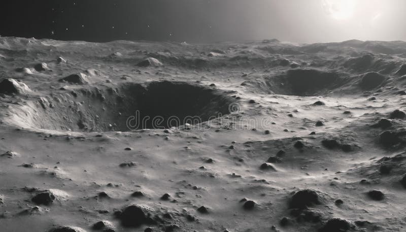Lunar Surface. Craters on the Moon. the Hard Texture of the Moon S ...