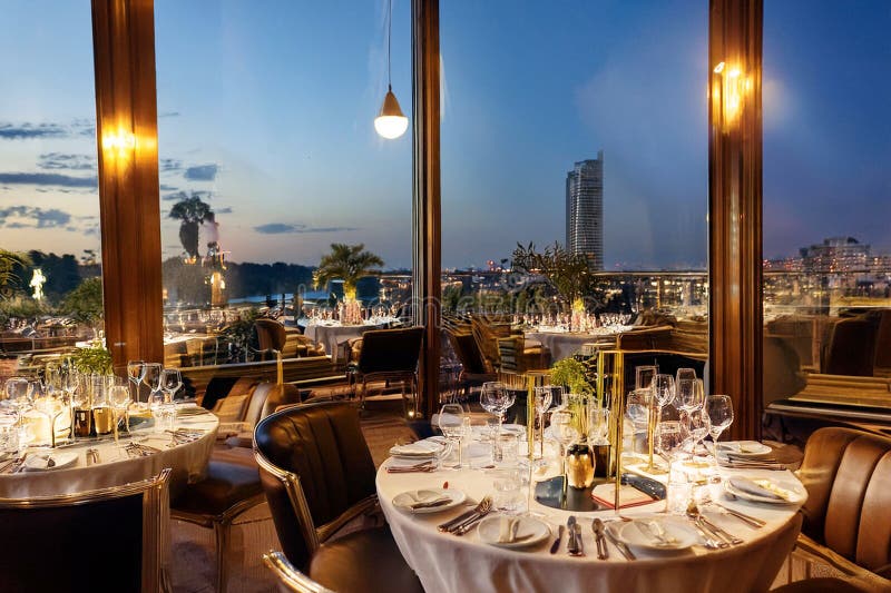 Generated Image?Luxury Restaurant Interior with Tables and Chairs ...