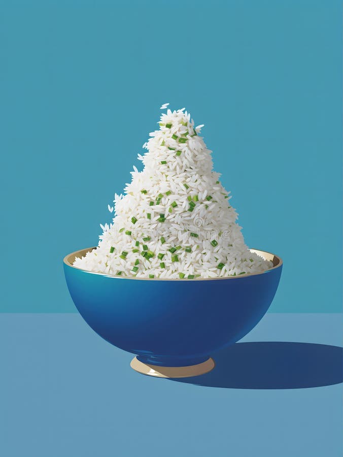 Generated Image Minimalistic Poster of Bowl of Rice Stock Illustration ...