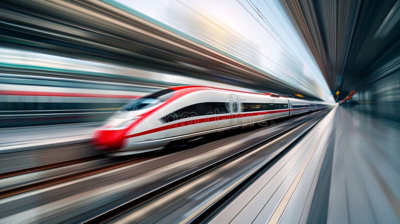 High-Speed Bullet Train Racing through Station Captured with Motion ...