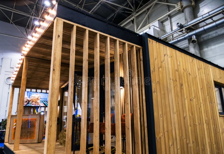 Modern Modular Wooden House. Front of the House Stock Image - Image of ...