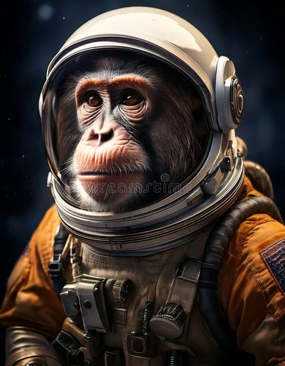 Generated Image. Monkey with Astronaut Costume Stock Illustration ...