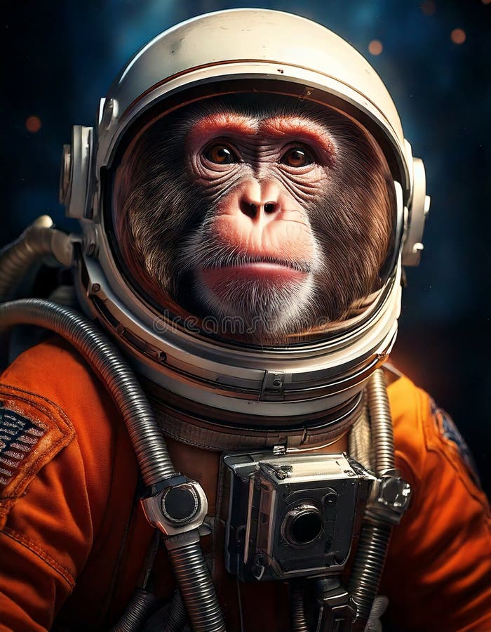Generated Image. Monkey with Astronaut Costume Stock Illustration ...