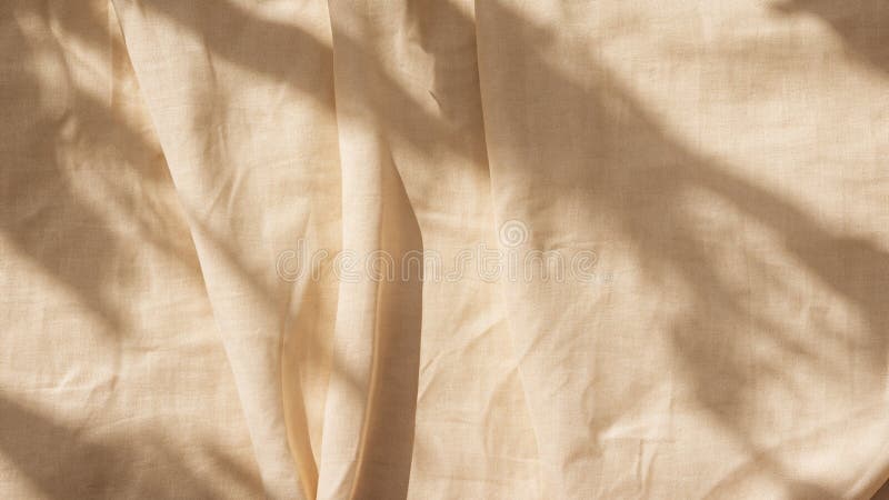 Natural Sunlit Beige Linen Fabric with Soft Shadows and Folds Stock Illustration - Illustration ...