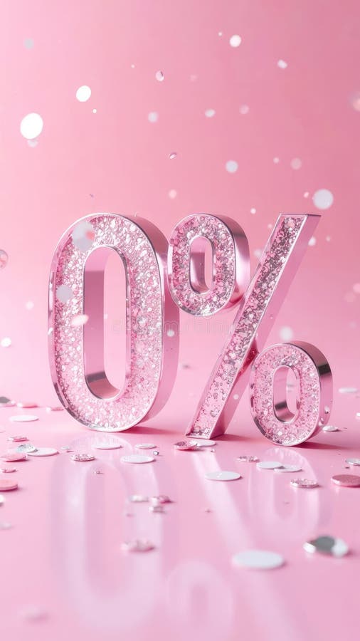 The Figure Numeral 0 with 3d Silver Effect on a Pink Background with ...
