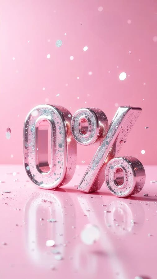 The Figure Numeral 0 with 3d Silver Effect on a Pink Background. Zero ...