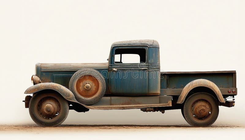 Old Pickup. Old Rusty Vintage Pickup Truck Stock Illustration ...