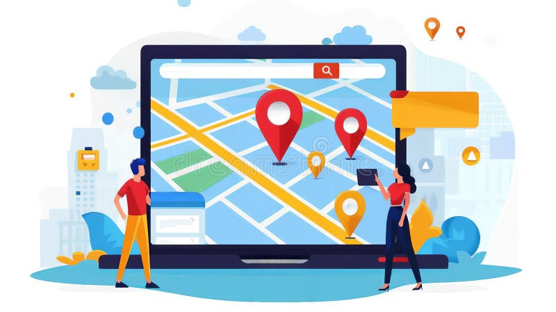 People Using a Laptop with a Map on the Screen To Plan Their Route ...