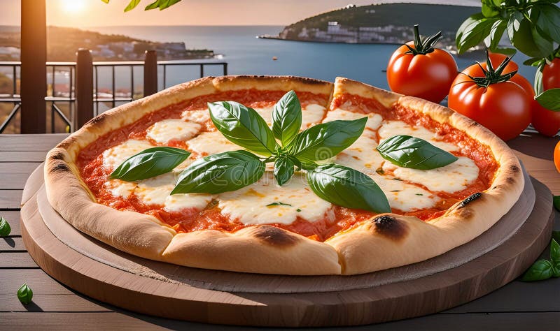 Italian Classic Pizza Margherita. Pizza Dinner Stock Image - Image of ...