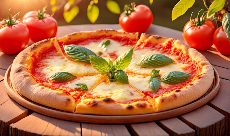 Italian Classic Pizza Margherita. Pizza Dinner Stock Image - Image of ...
