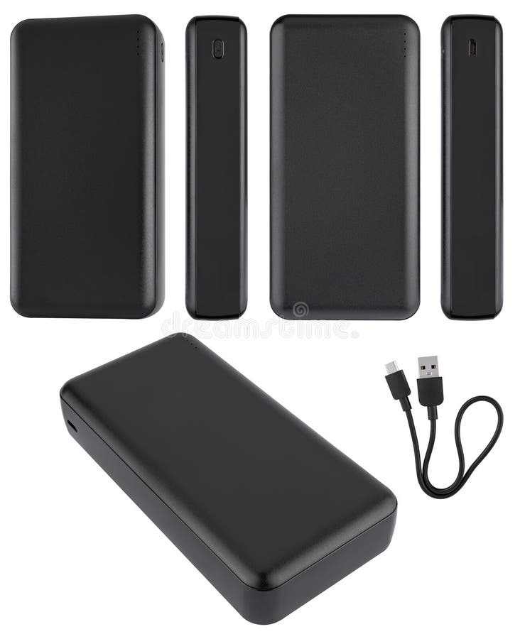 Portable Battery Pack, on White Background in Insulation Stock Photo ...