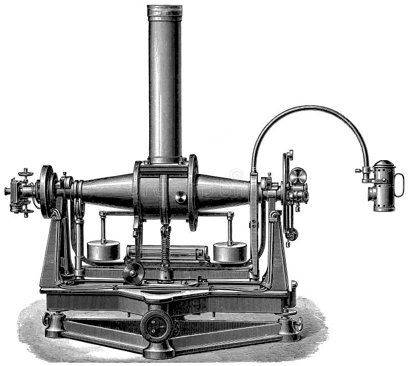 Portable Transit Instrument with a Folded Optical Path Telescope. Stock ...