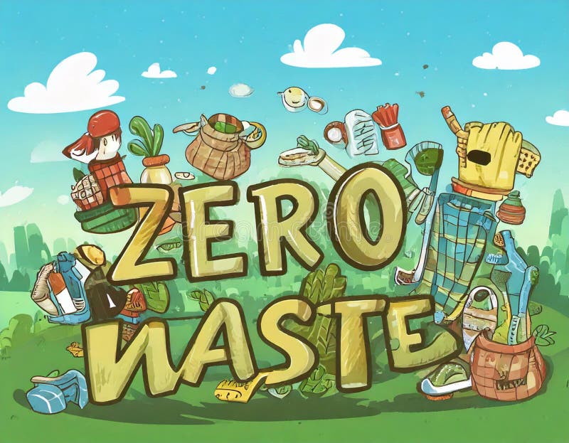 Generated Image. Poster of Zero Waste. World Earth Day Stock ...