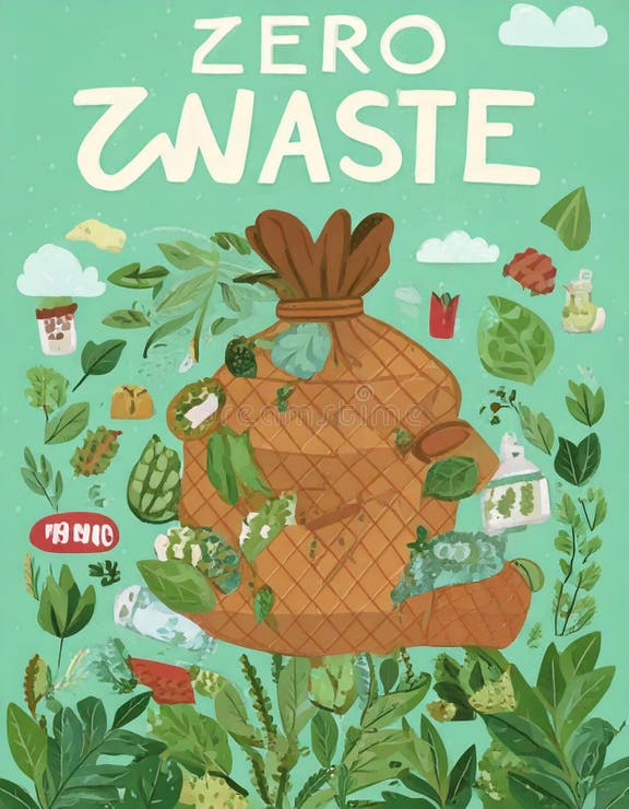 Generated Image. Poster of Zero Waste. World Earth Day Stock ...