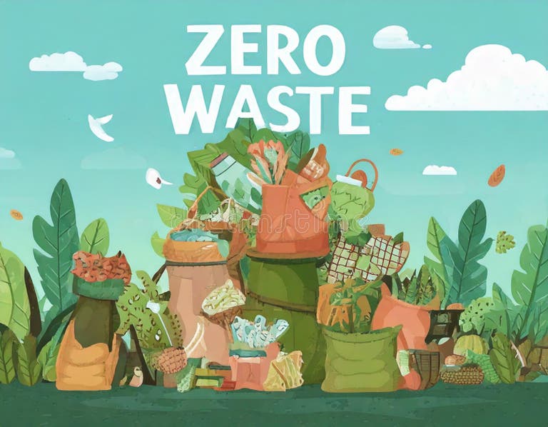 Generated Image. Poster of Zero Waste. World Earth Day Stock ...