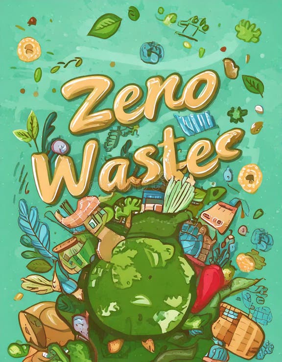 Generated Image. Poster of Zero Waste. World Earth Day Stock ...