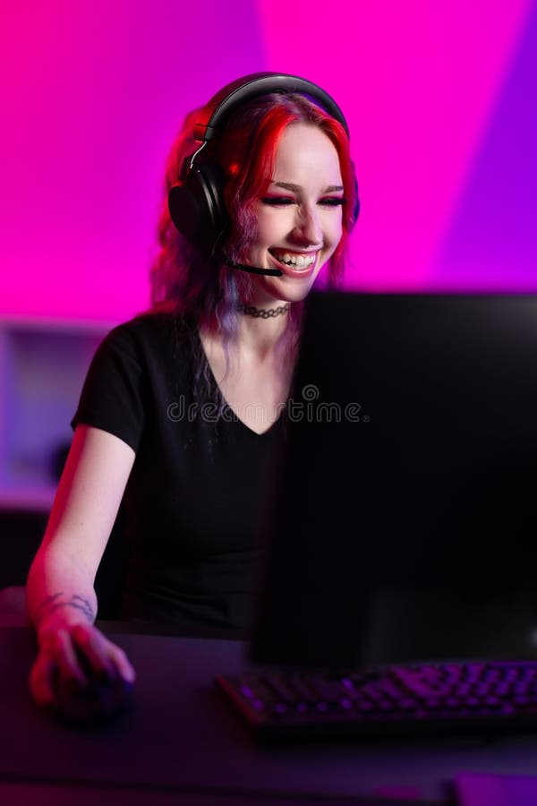Gamer Using Keyboard Mouse Colorful Immersive Gaming Setup Stock Photos - Free & Royalty-Free ...