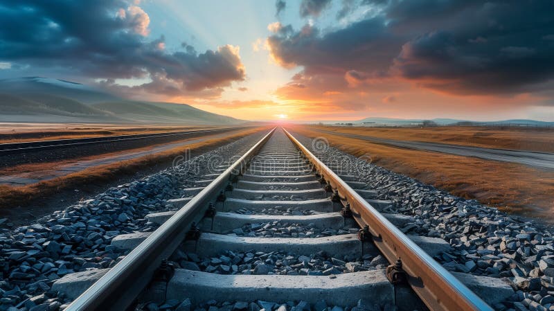 Rail Train Track Line Railroad Railway Concept Stock Illustration ...