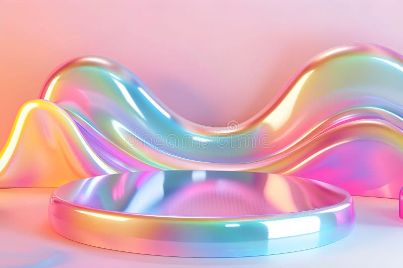 Colorful Backdrop Iridescent Display Stand Ai Generated Stock Photos ...