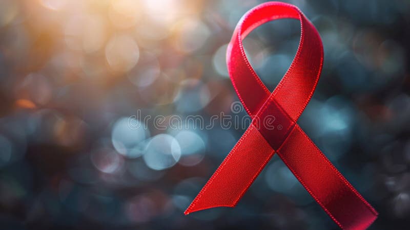 Red Ribbon Symbolizing HIV/AIDS Awareness Stock Image - Image of ribbon ...